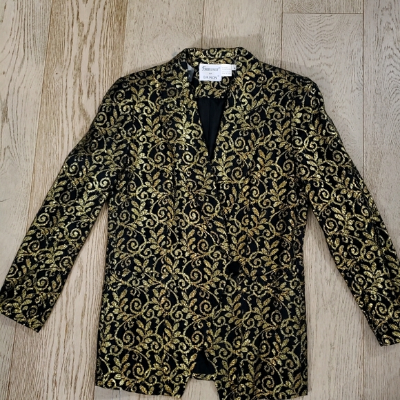 Francesca of damon | Jackets & Coats | Francesca Of Damon Gold Metallic ...